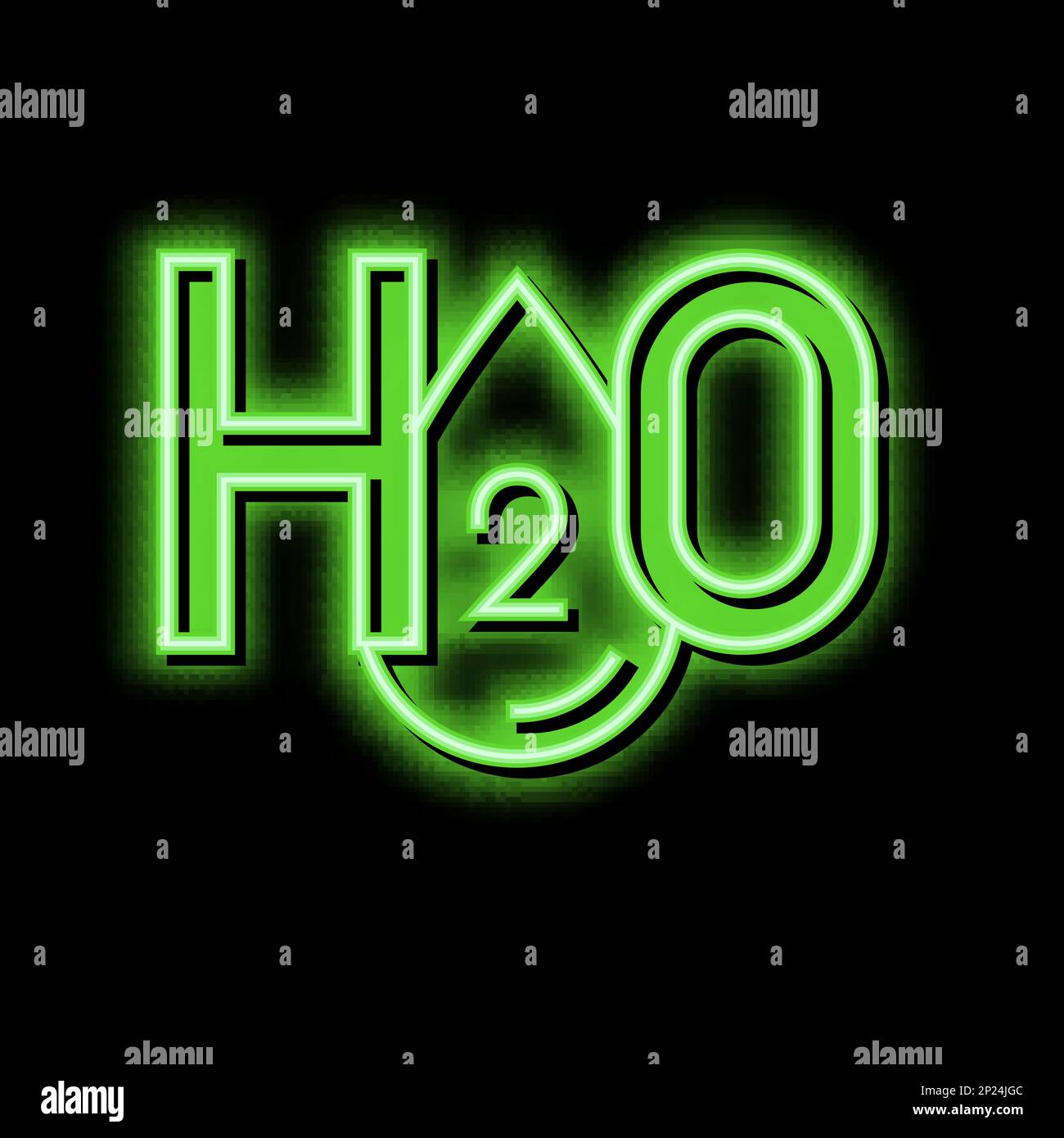 h2o water neon glow icon illustration Stock Vector Image & Art - Alamy