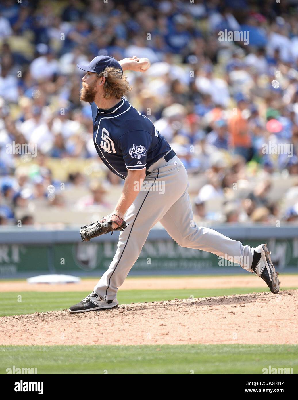 San Diego Padres Dale Thayer (44) during a game against the Los Angeles ...