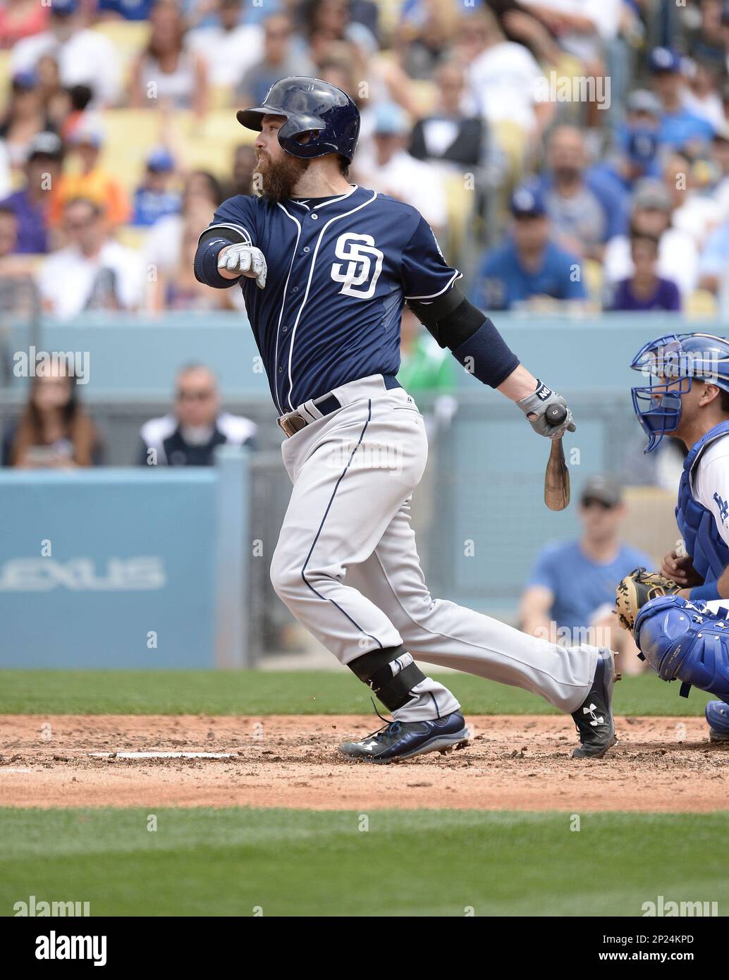 San Diego Padres Derek Norris (3) during a game against the Los Angeles ...