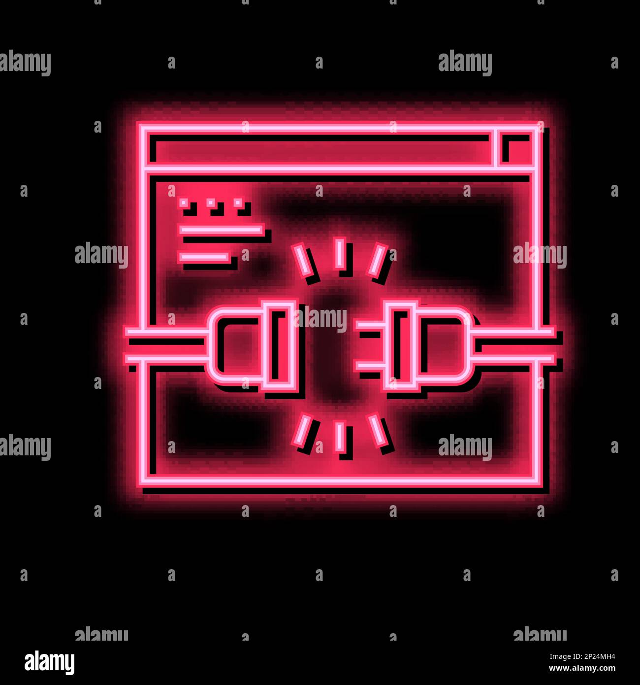 internet cable disonnected neon glow icon illustration Stock Vector ...