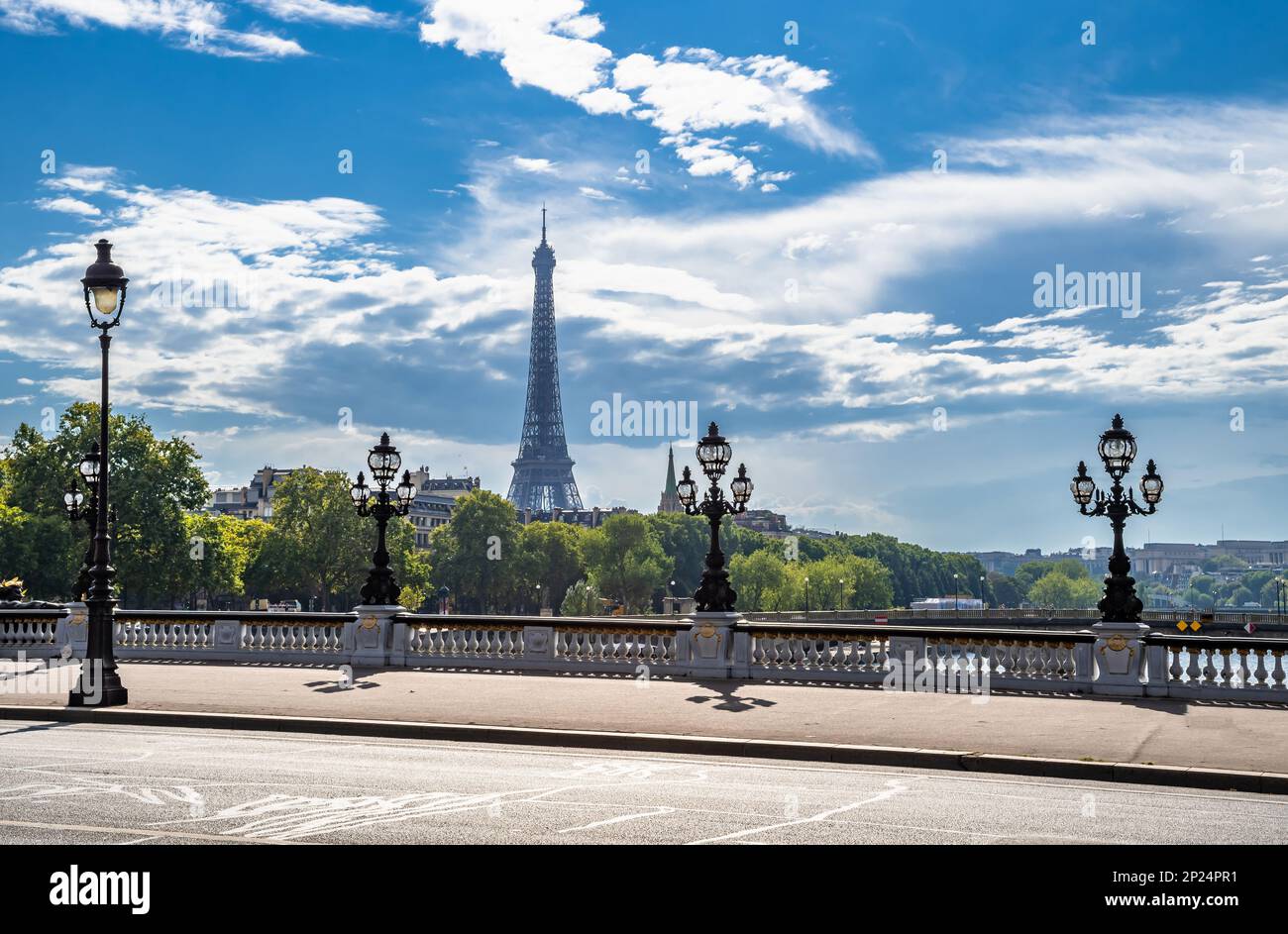 Bridge Pont Alexandre III Over River Seine With View To Eiffel Tower In ...
