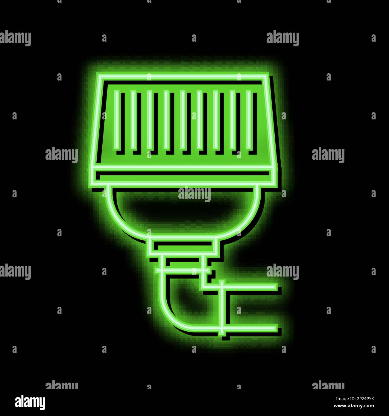 filter of drainage system neon glow icon illustration Stock Vector ...