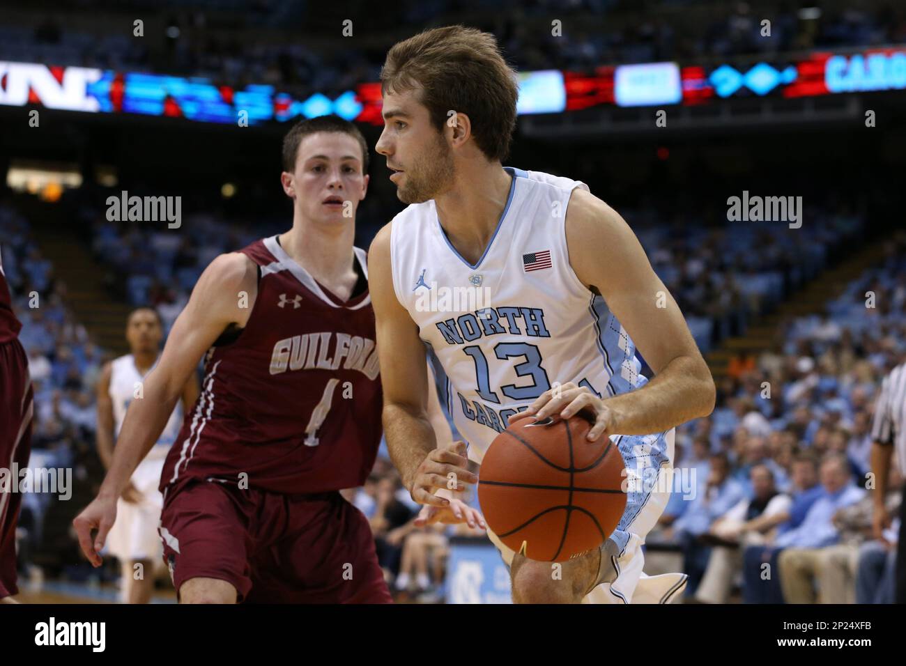 06 November 2015: North Carolina's Kanler Coker (13) and Guilford's ...