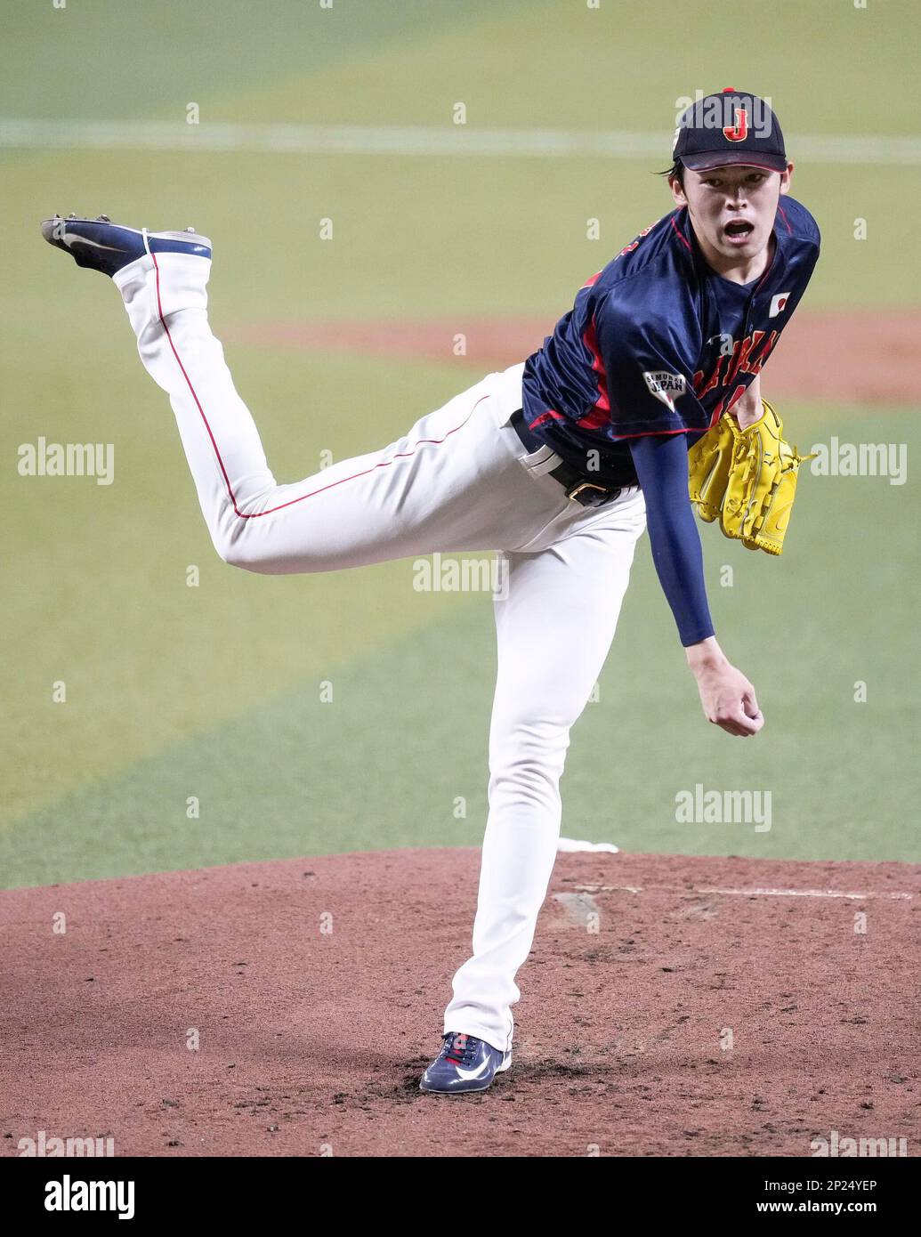 Roki Sasaki of Japan's national baseball team pitches against the ...