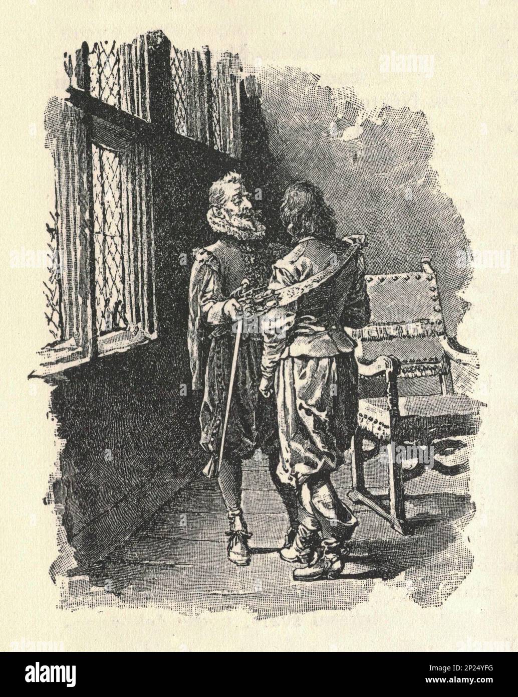 THREE MUSKETEERS. /D'Artagnan, Athos, Aramis, and Porthos. Illustration ...