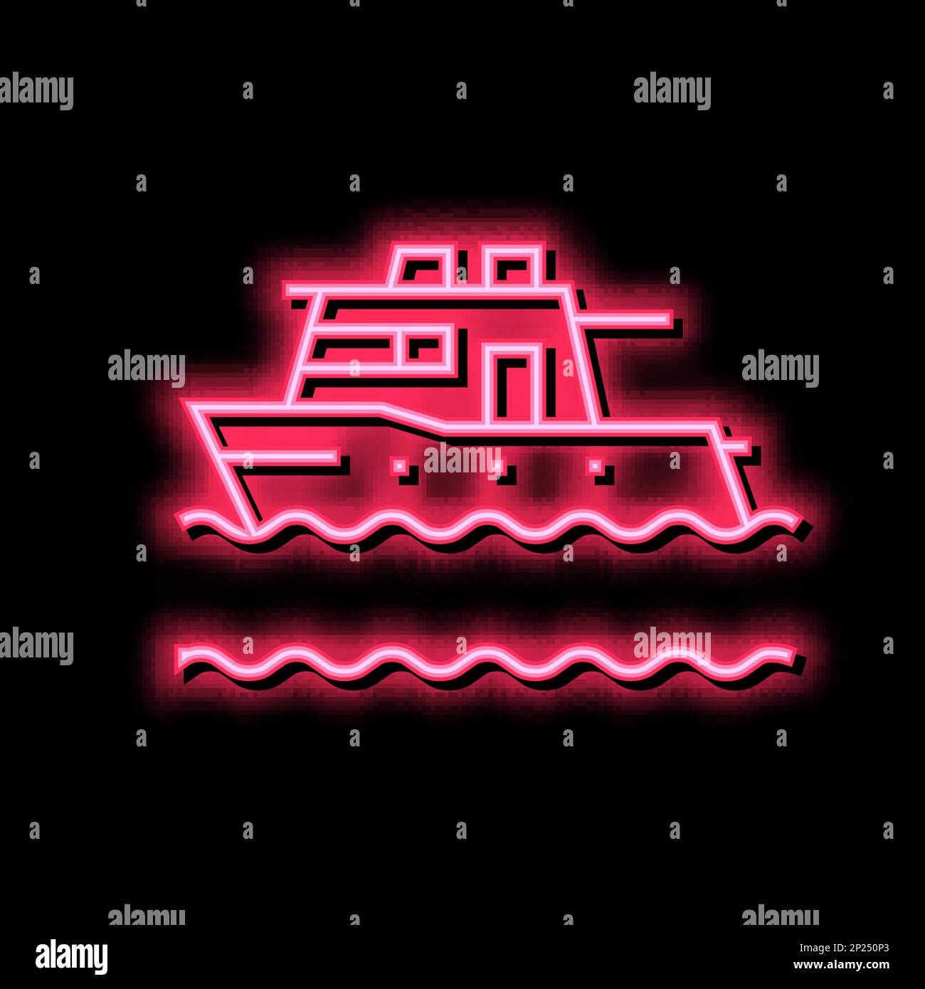 boat floating in sea color icon vector illustration Stock Vector Image ...
