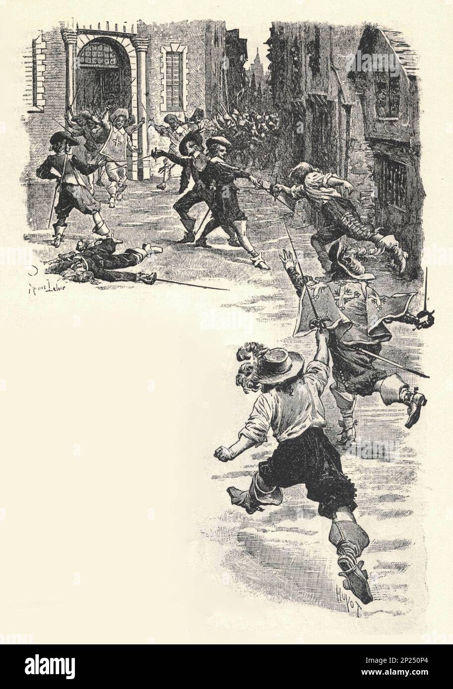THREE MUSKETEERS. /D'Artagnan, Athos, Aramis, and Porthos. Illustration ...