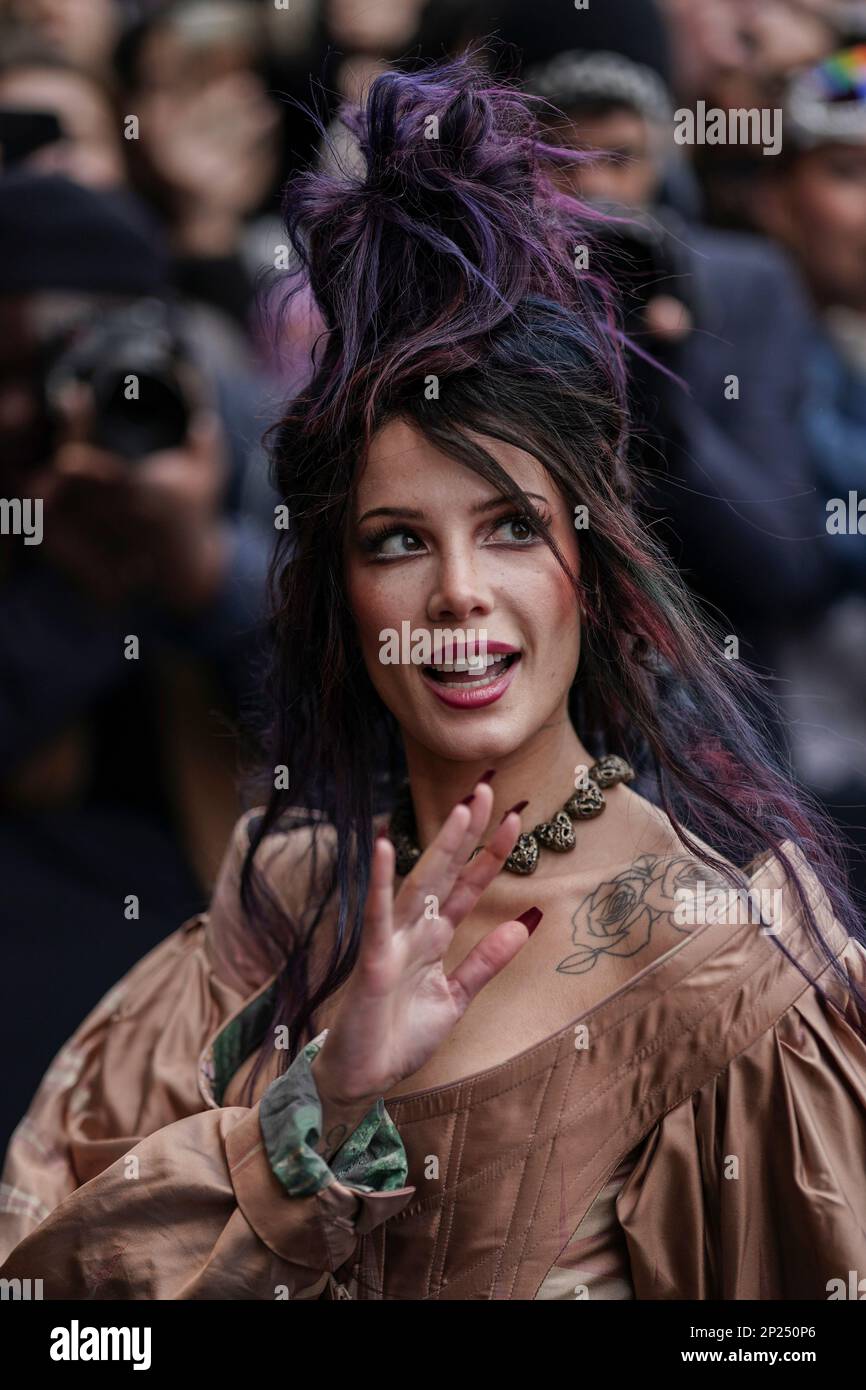Halsey poses for photographers upon arrival at the Vivienne Westwood ...