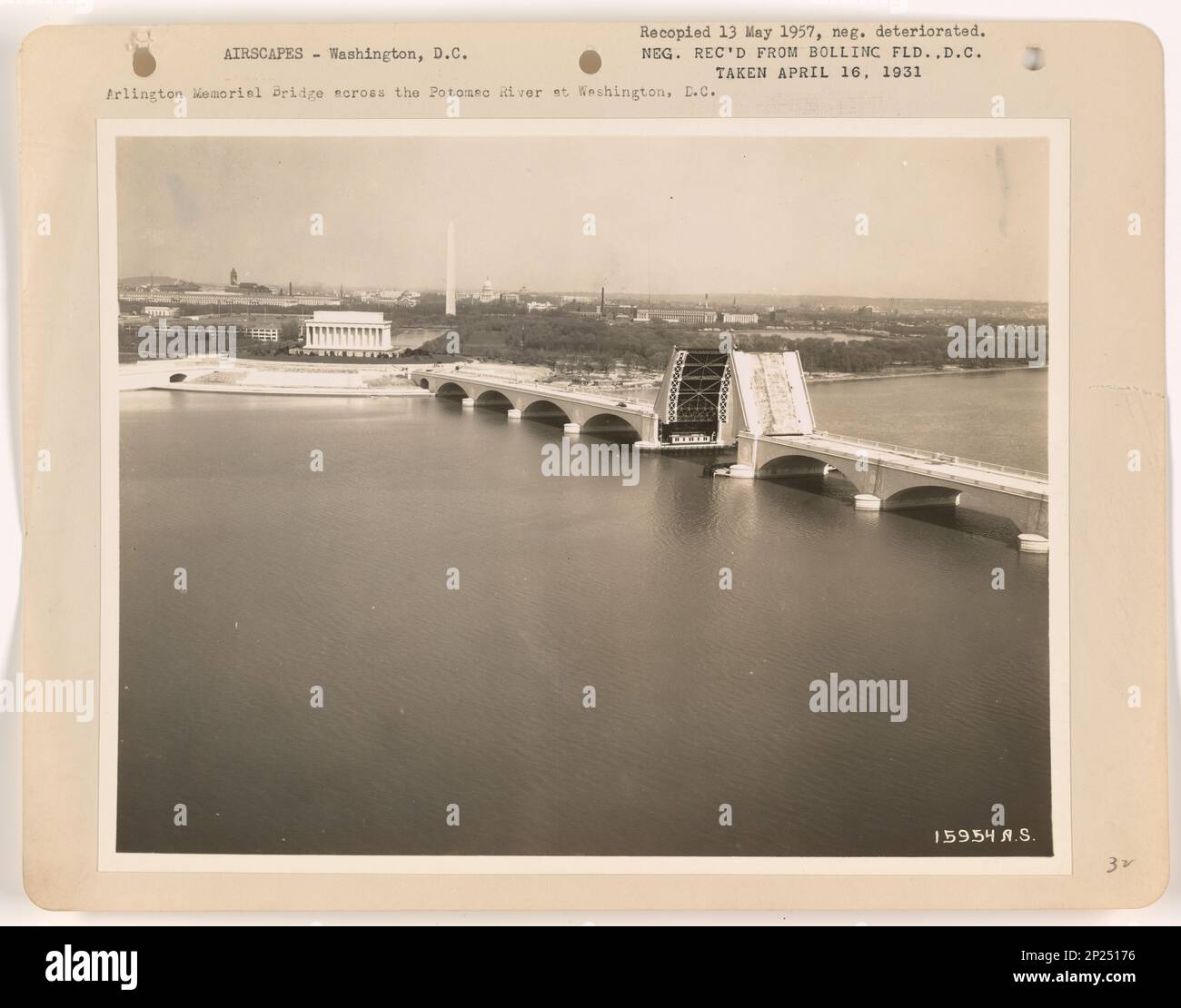 Washington D.C. - Arlington Memorial Bridge, Aerial Photograph Stock ...