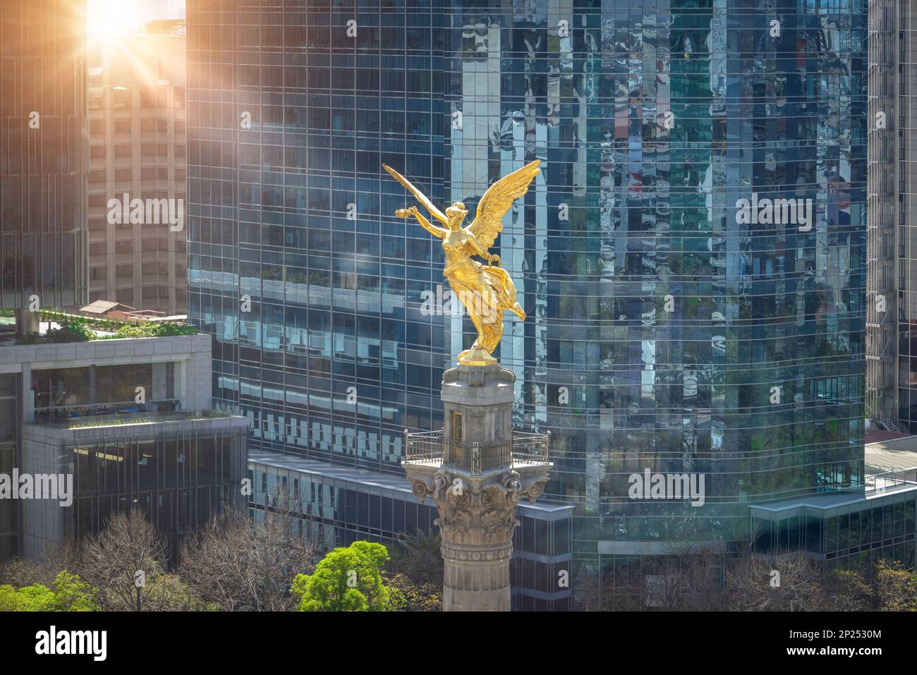 Mexico City tourist attraction Angel of Independence column near ...