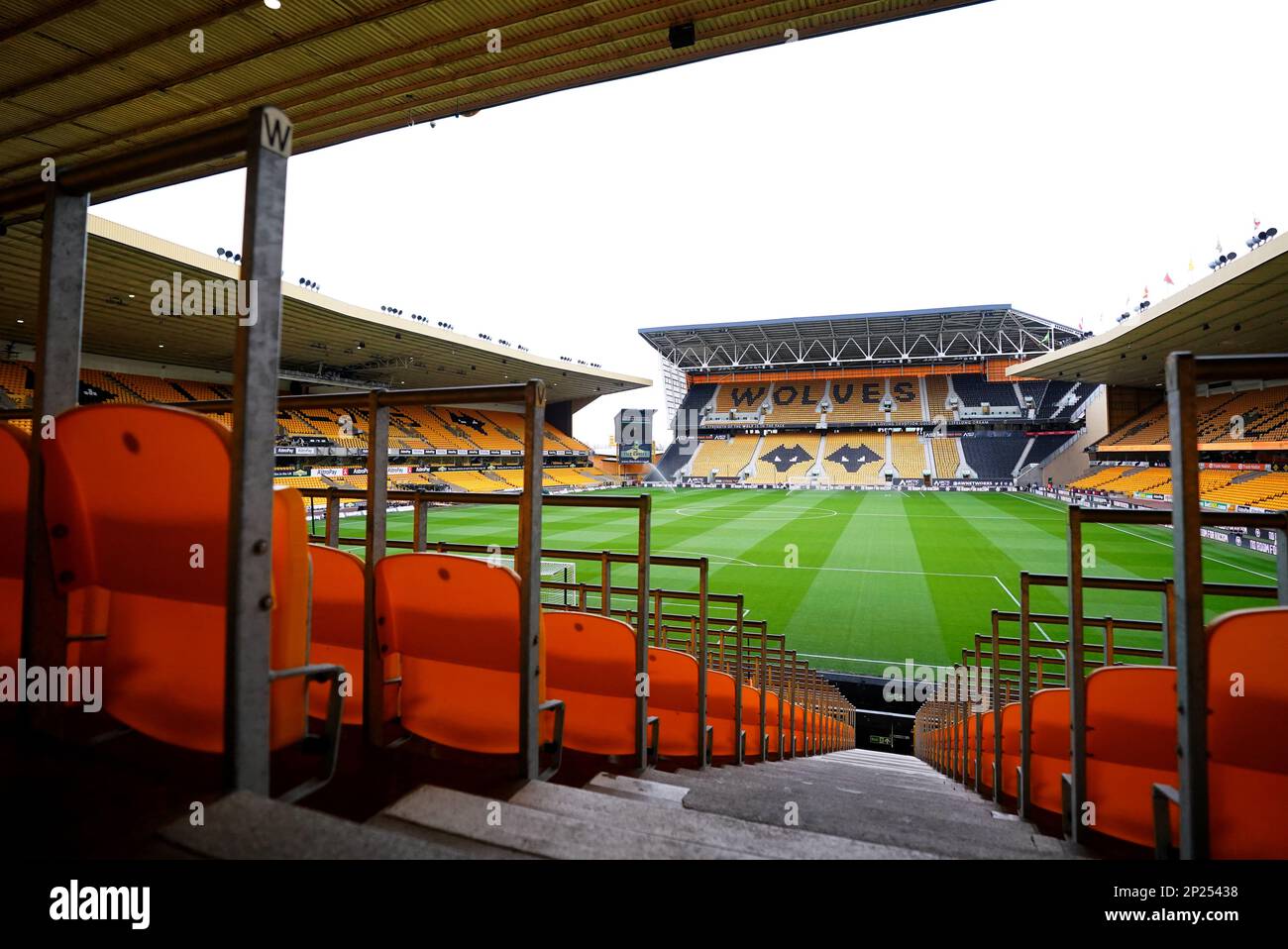 A general view of the safe standing area ahead of the Premier League ...