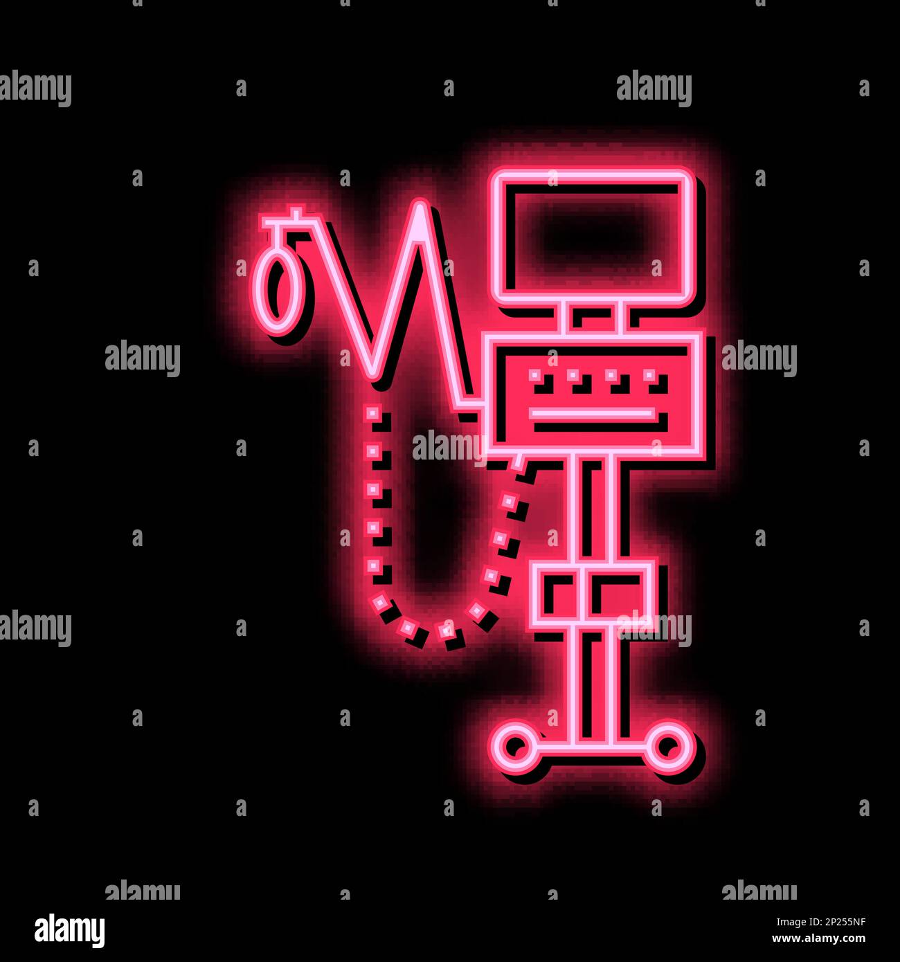 oxygen medical equipment neon glow icon illustration Stock Vector Image ...