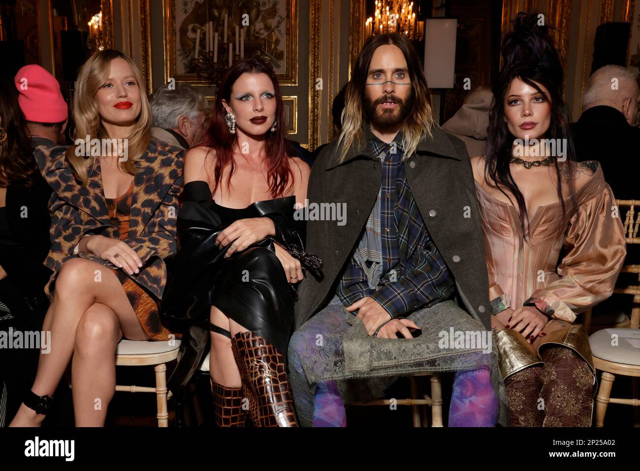 Georgia May Jagger, from left, Julia Fox, Jared Leto and Halsey pose ...