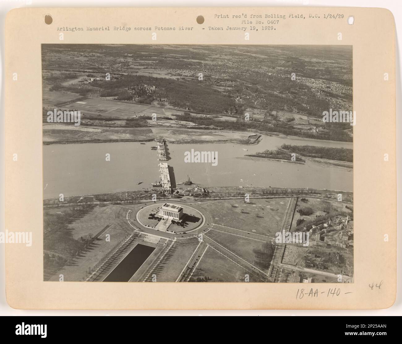 Washington D.C. - Arlington Memorial Bridge, Aerial Photograph Stock ...