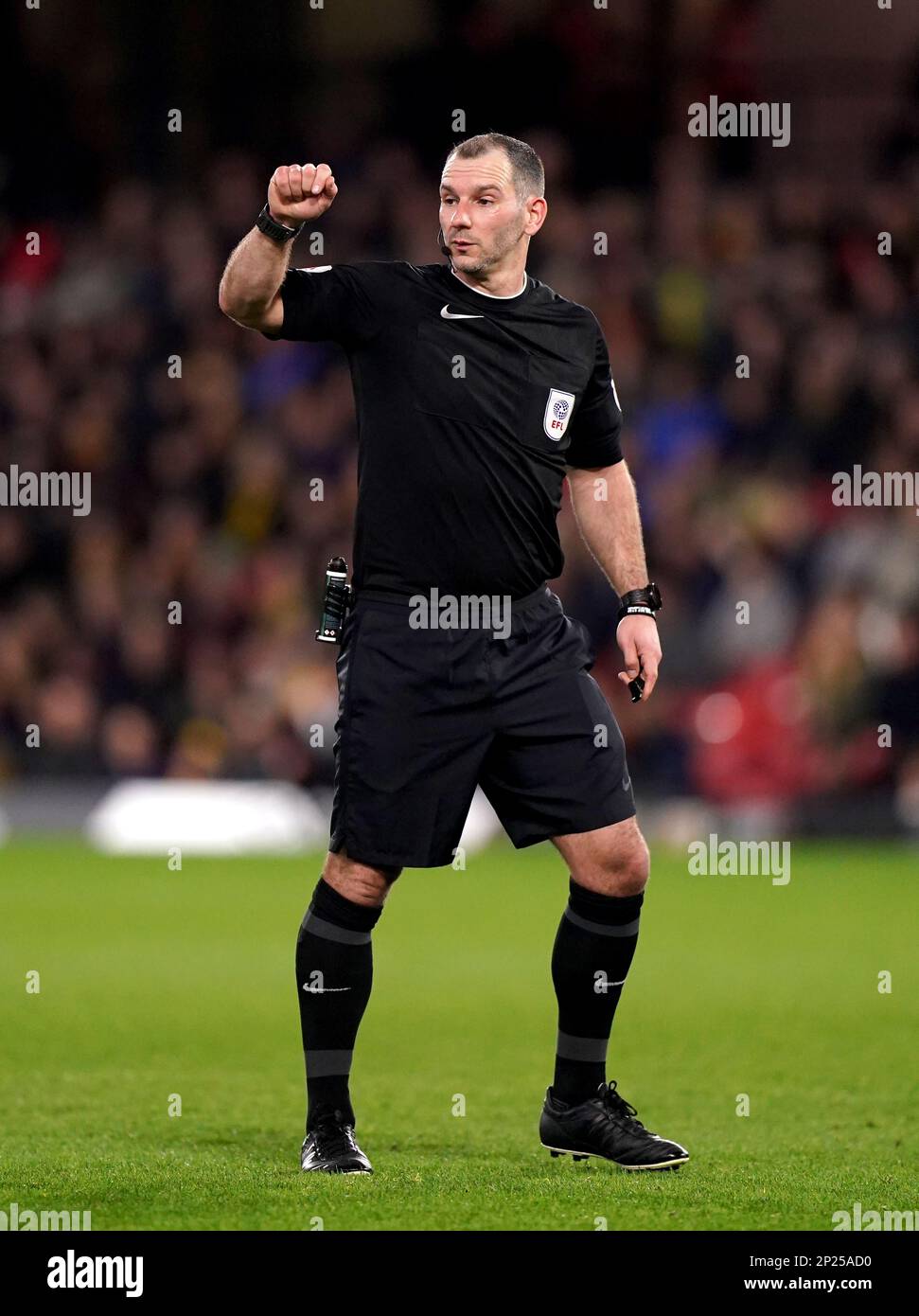 Tim Robinson, referee during the Sky Bet Championship match at Vicarage ...