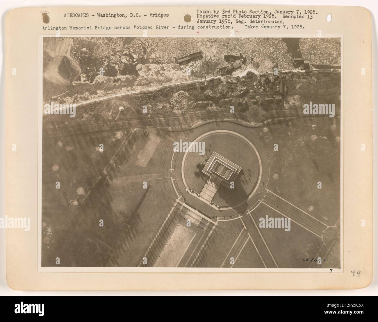 Washington D.C. - Arlington Memorial Bridge, Aerial Photograph Stock ...