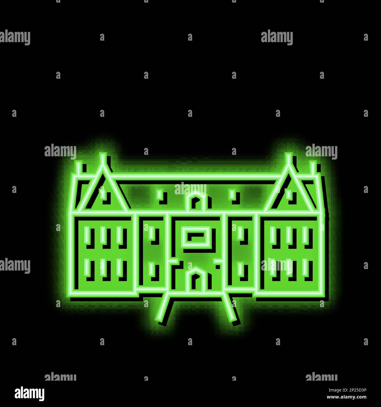 Mansion House Neon Glow Icon Illustration Stock Vector Image And Art Alamy