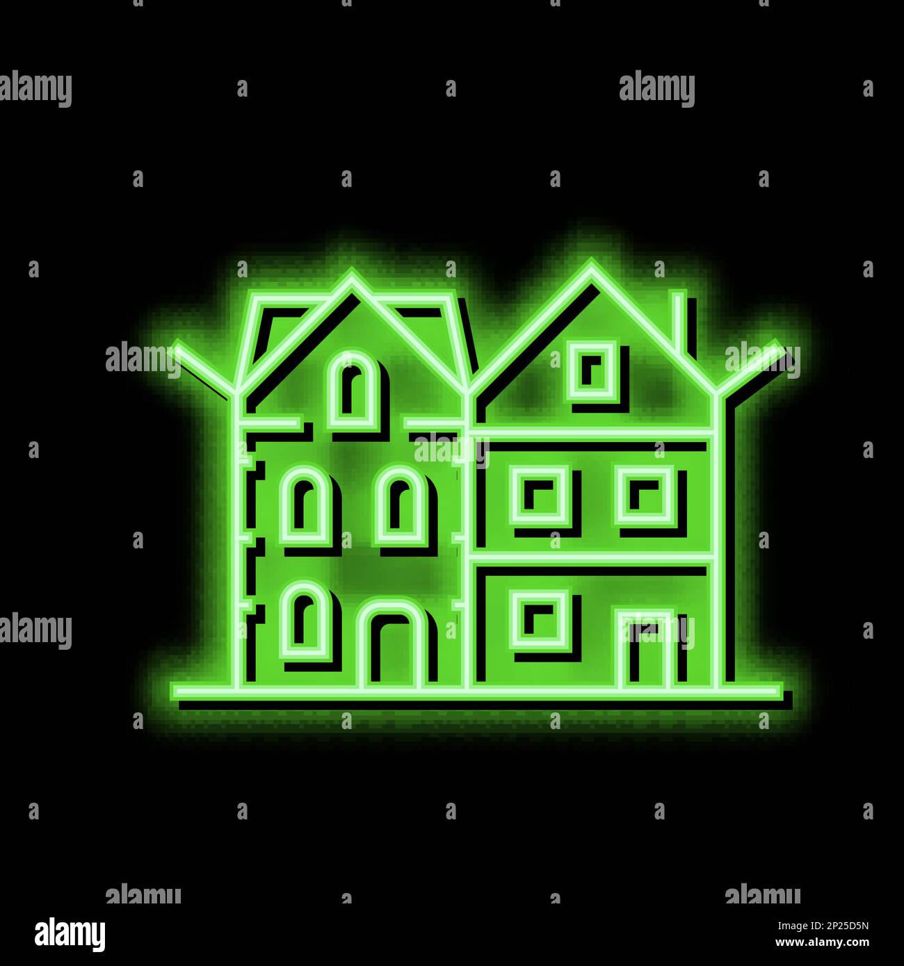 townhome house neon glow icon illustration Stock Vector Image & Art - Alamy