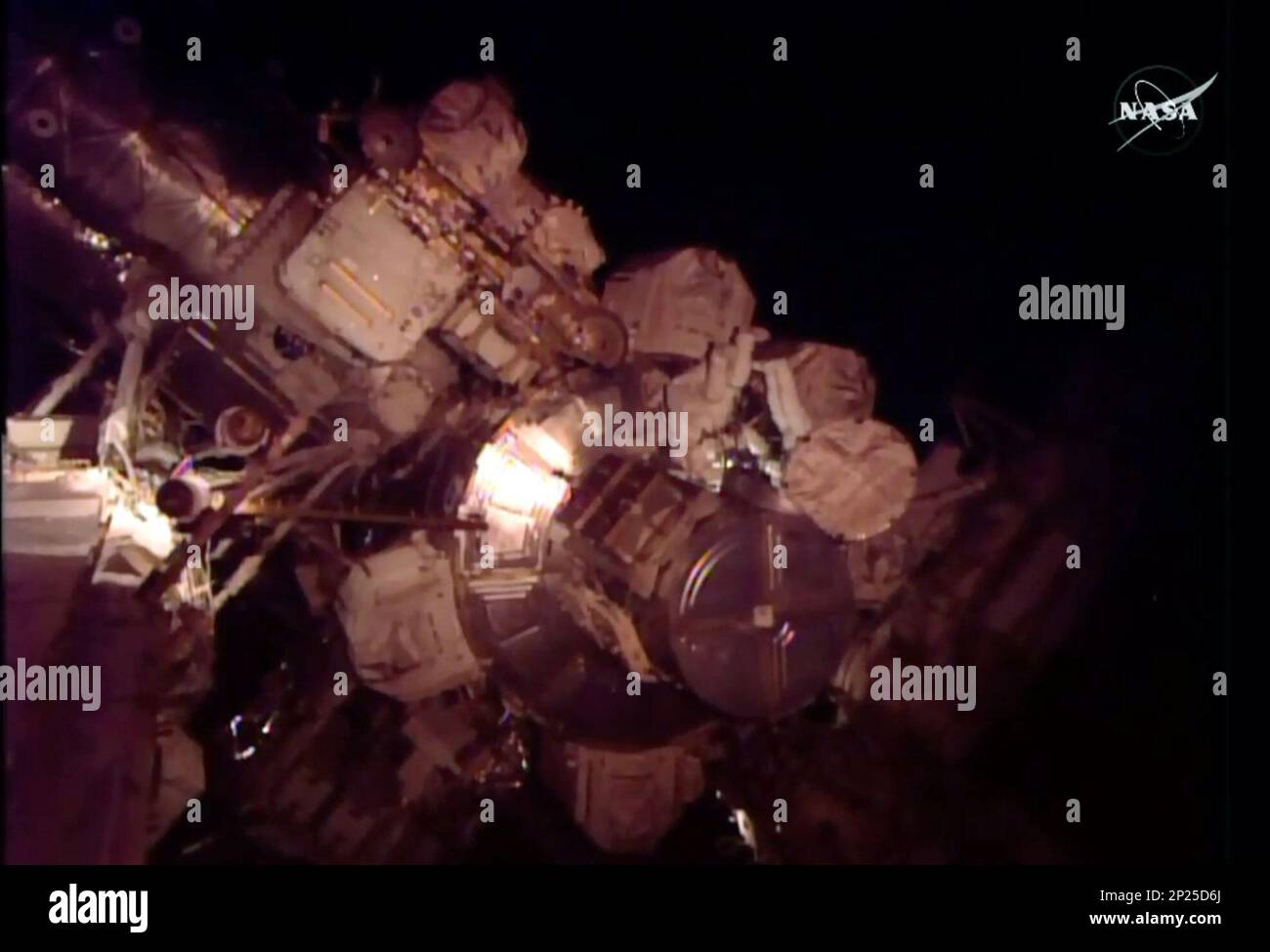 In this frame grab from NASA Television, astronauts Scott Kelly and ...