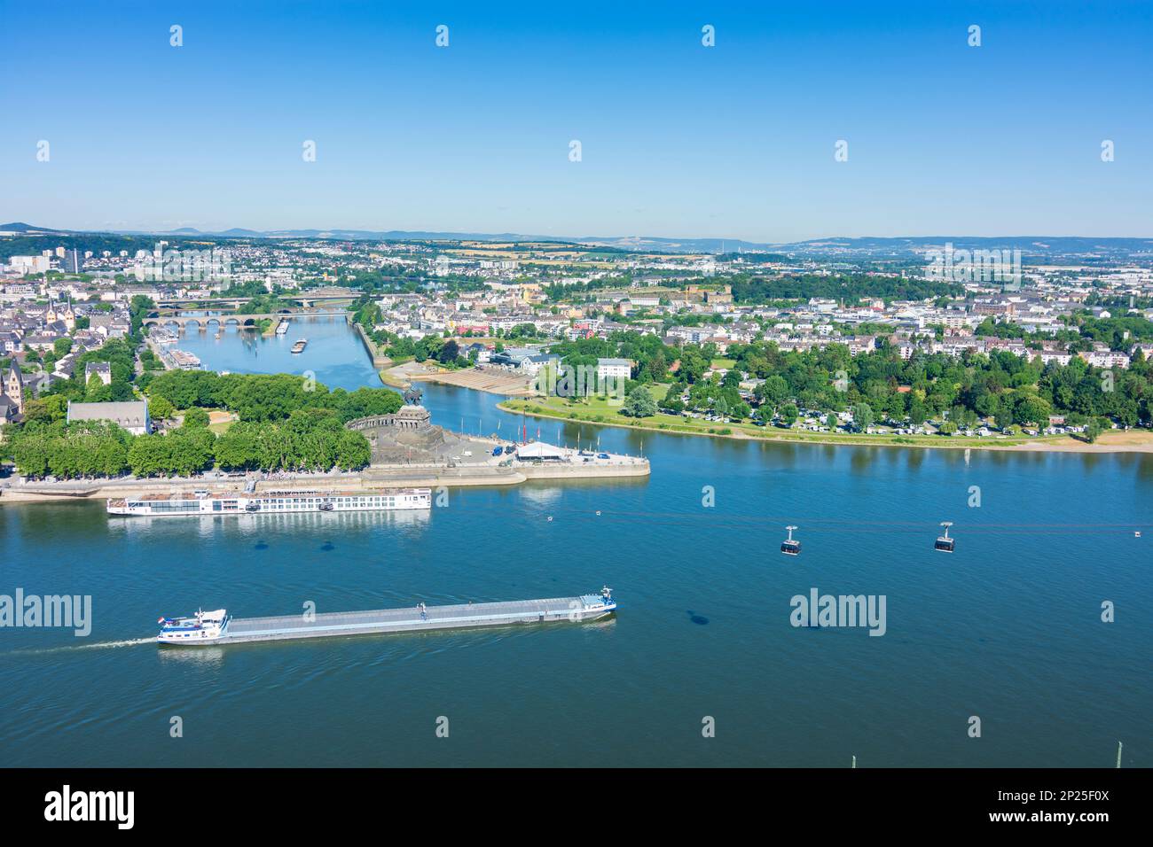 Koblenz: view from Ehrenbreitstein Fortress to Deutsches Eck ("German ...
