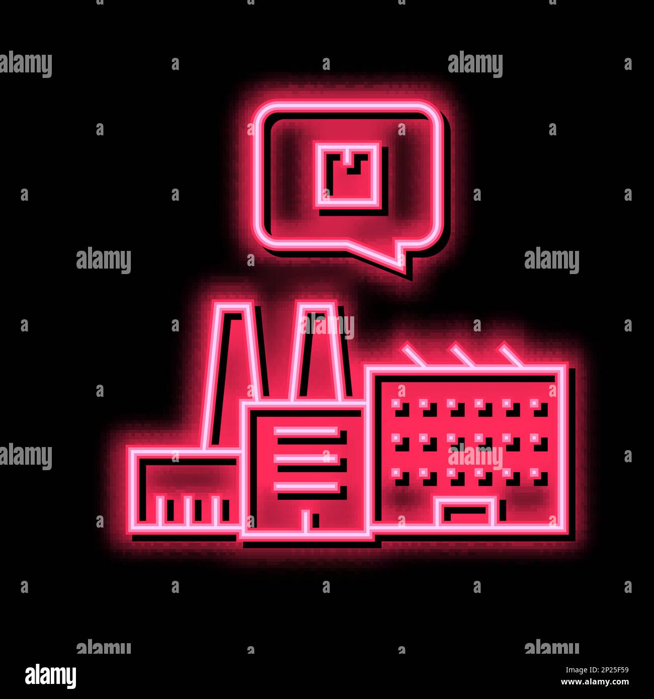 manufacturing factory neon glow icon illustration Stock Vector Image ...