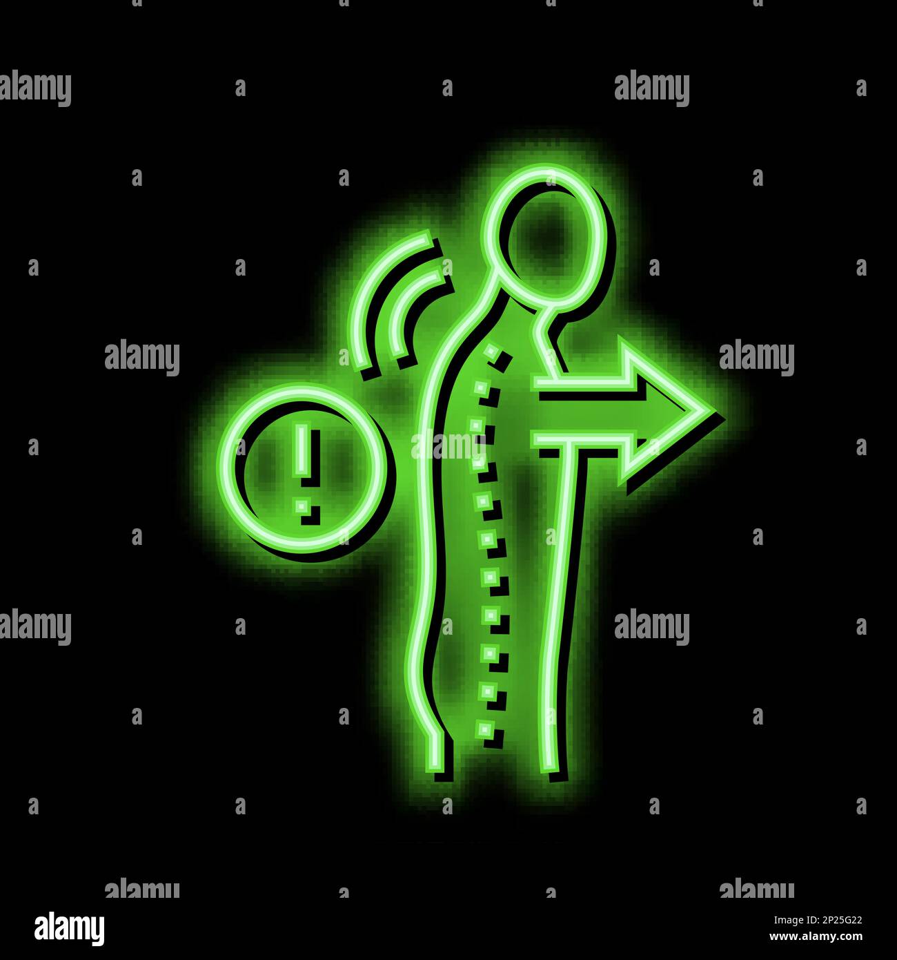 Slouch Scoliosis Neon Glow Icon Illustration Stock Vector Image And Art