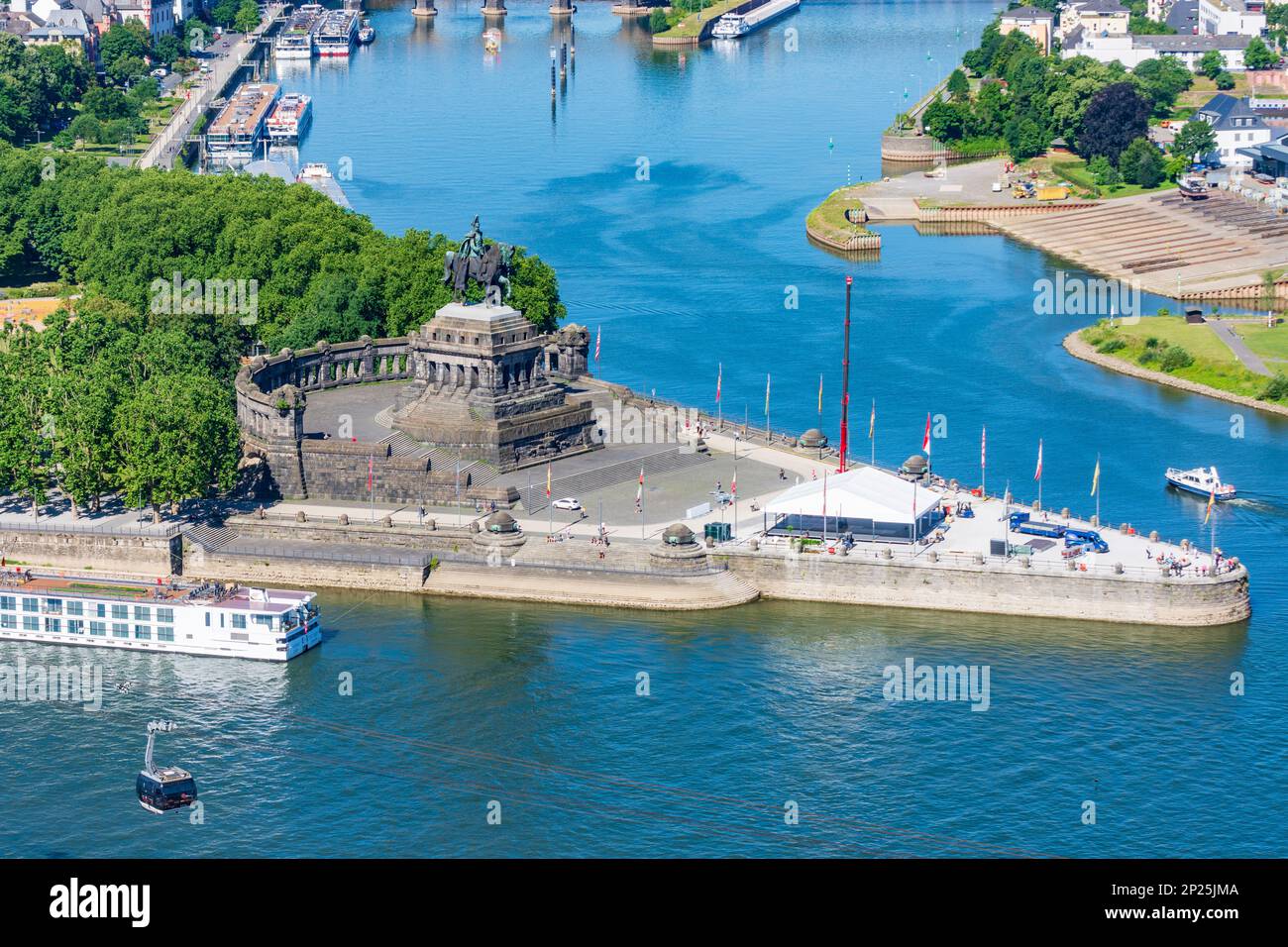 Where the mosel river joins the rhine in rheintal hi-res stock ...