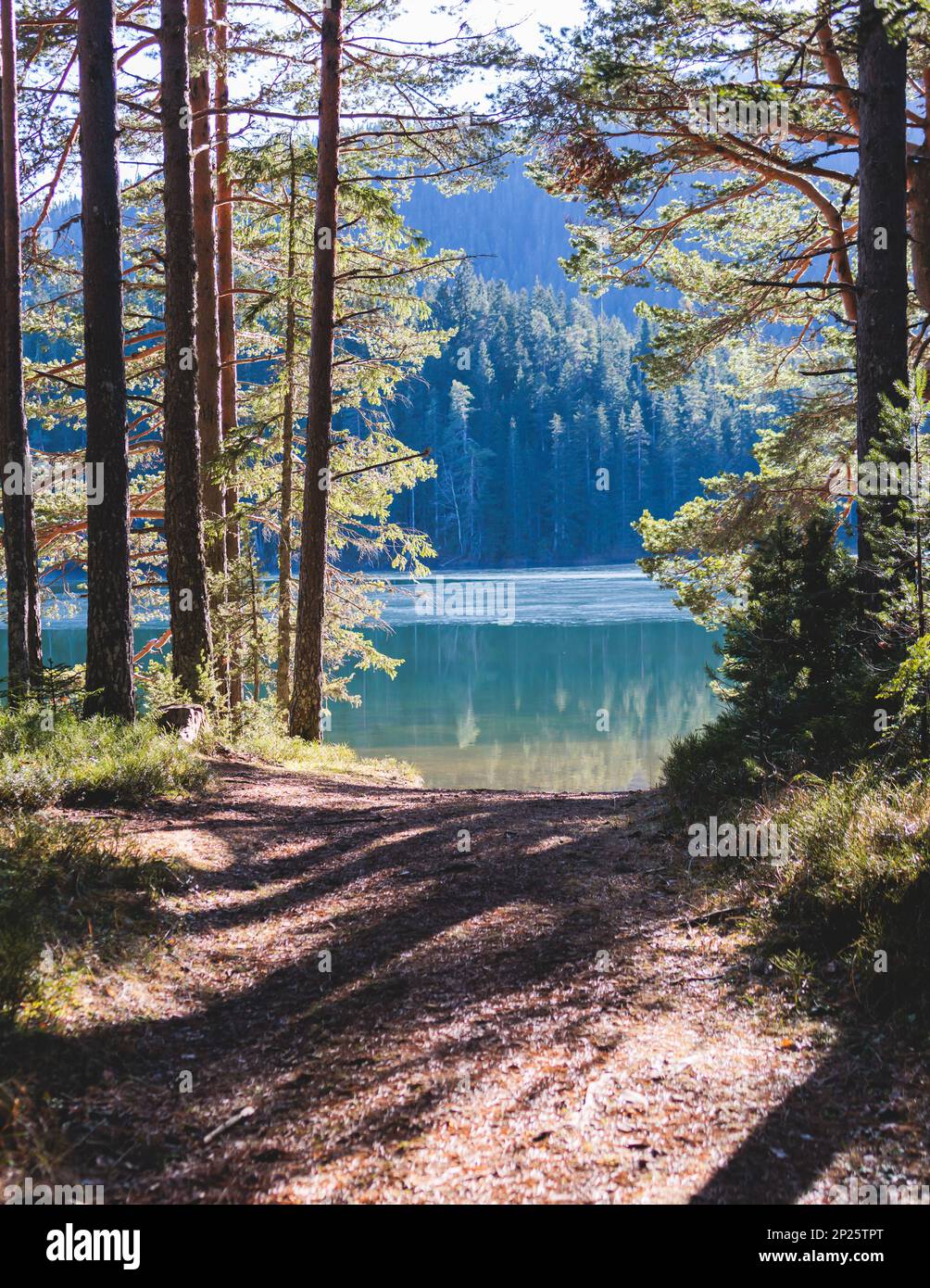 Beautiful view of Black lake, Crno Jezero in Durmitor National Park ...