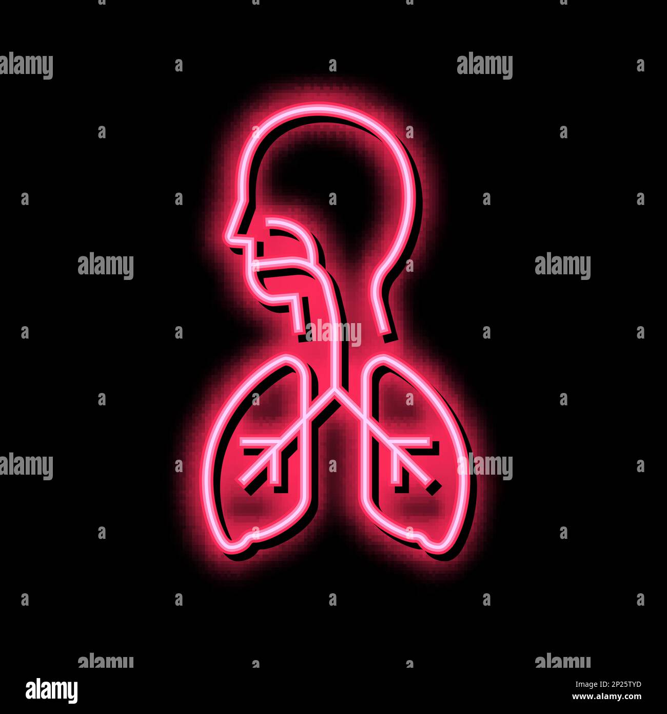 healthy lungs neon glow icon illustration Stock Vector Image & Art - Alamy