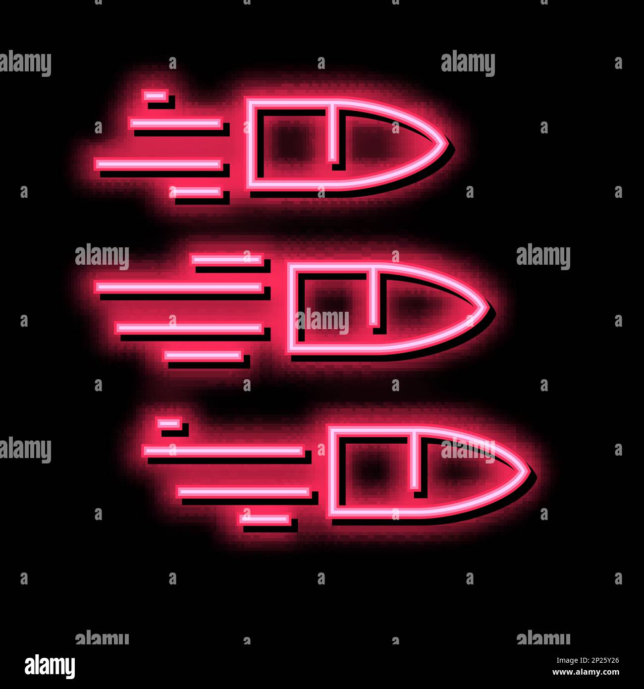 flying bullets neon glow icon illustration Stock Vector Image & Art - Alamy