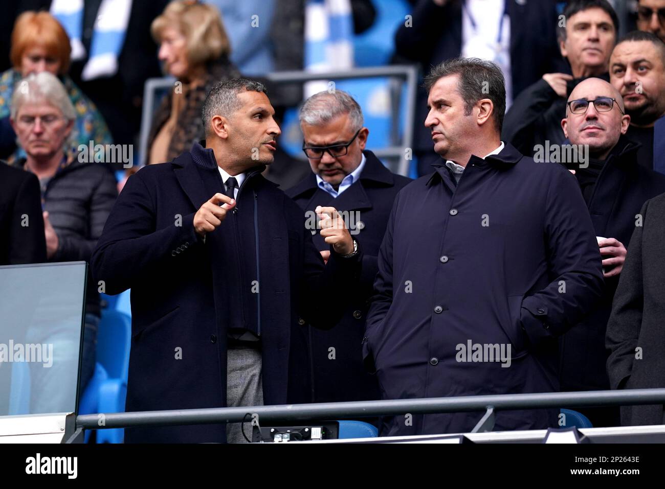 Manchester City chairman Khaldoon Al Mubarak (left) and Manchester City ...