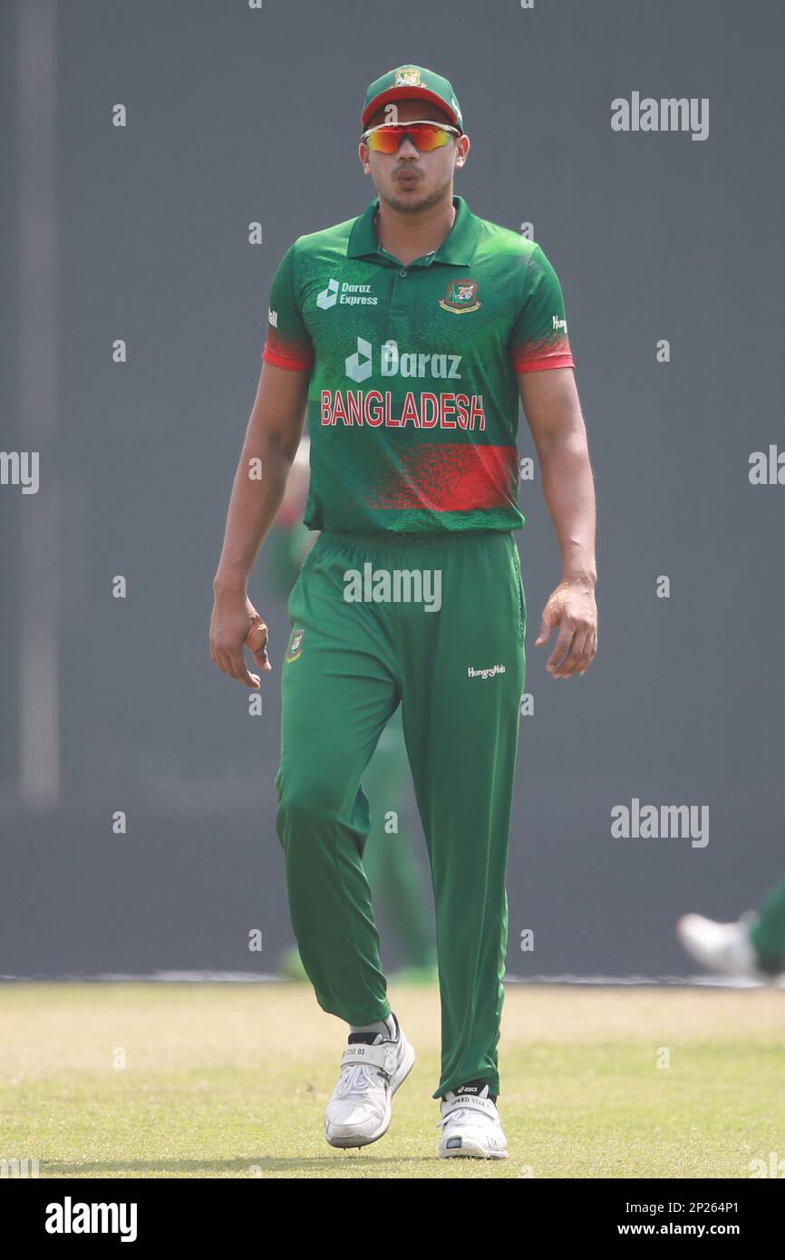 Taskin Ahmed during the Bangladesh-England 2nd One Day International match at Sher-e-Bangla ...