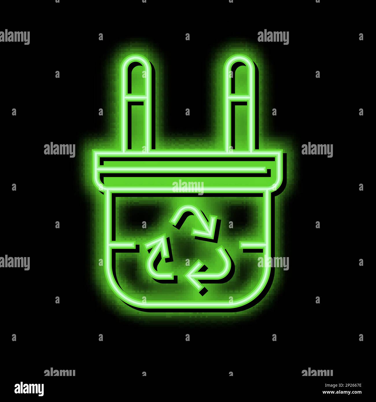 recycling electrical plug neon glow icon illustration Stock Vector ...