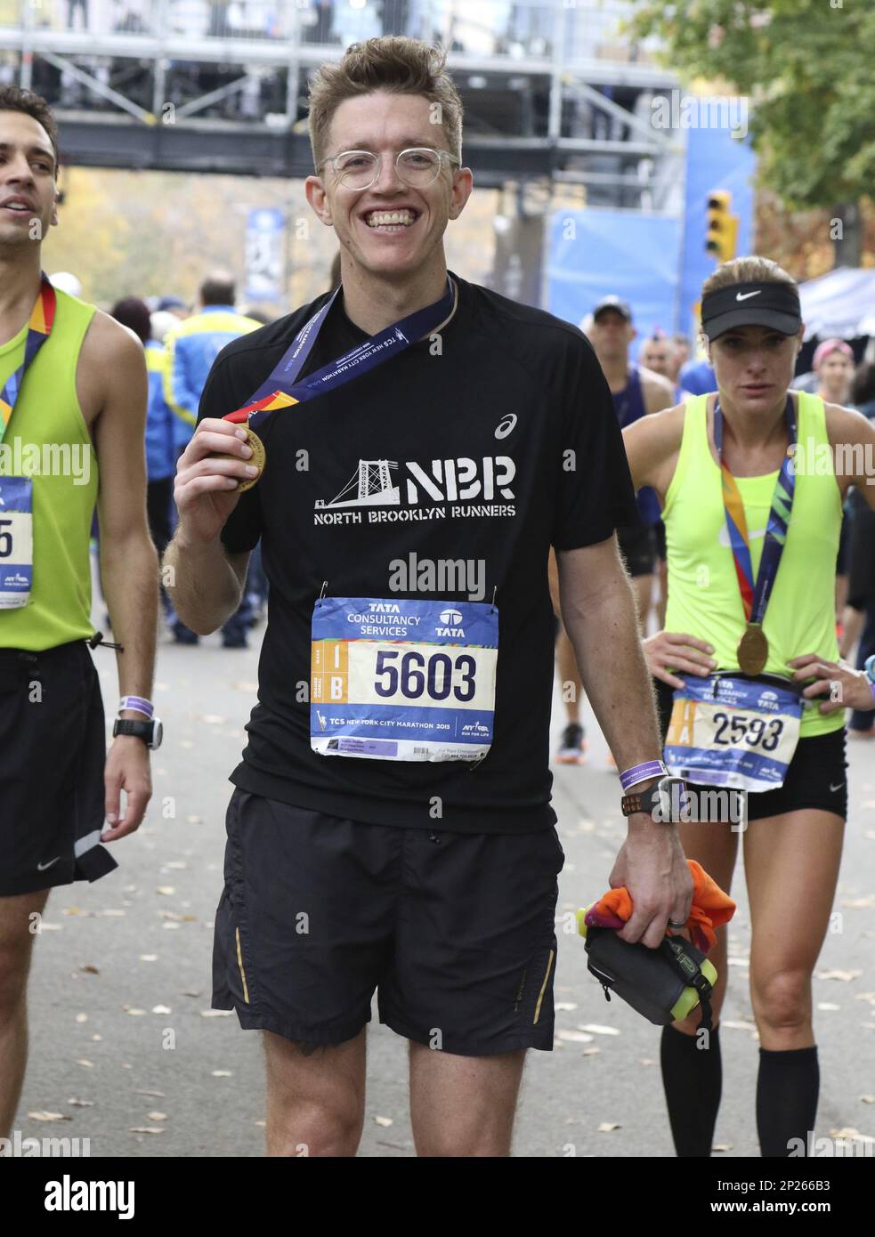 Jan. 9, 2014 - New York, New York, U.S - After crossing the finish line ...