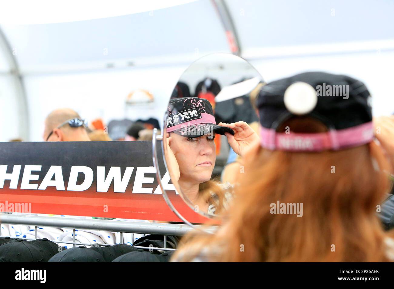 2015 October 31: A fan shops for a hat during the Toyota NHRA Nationals ...