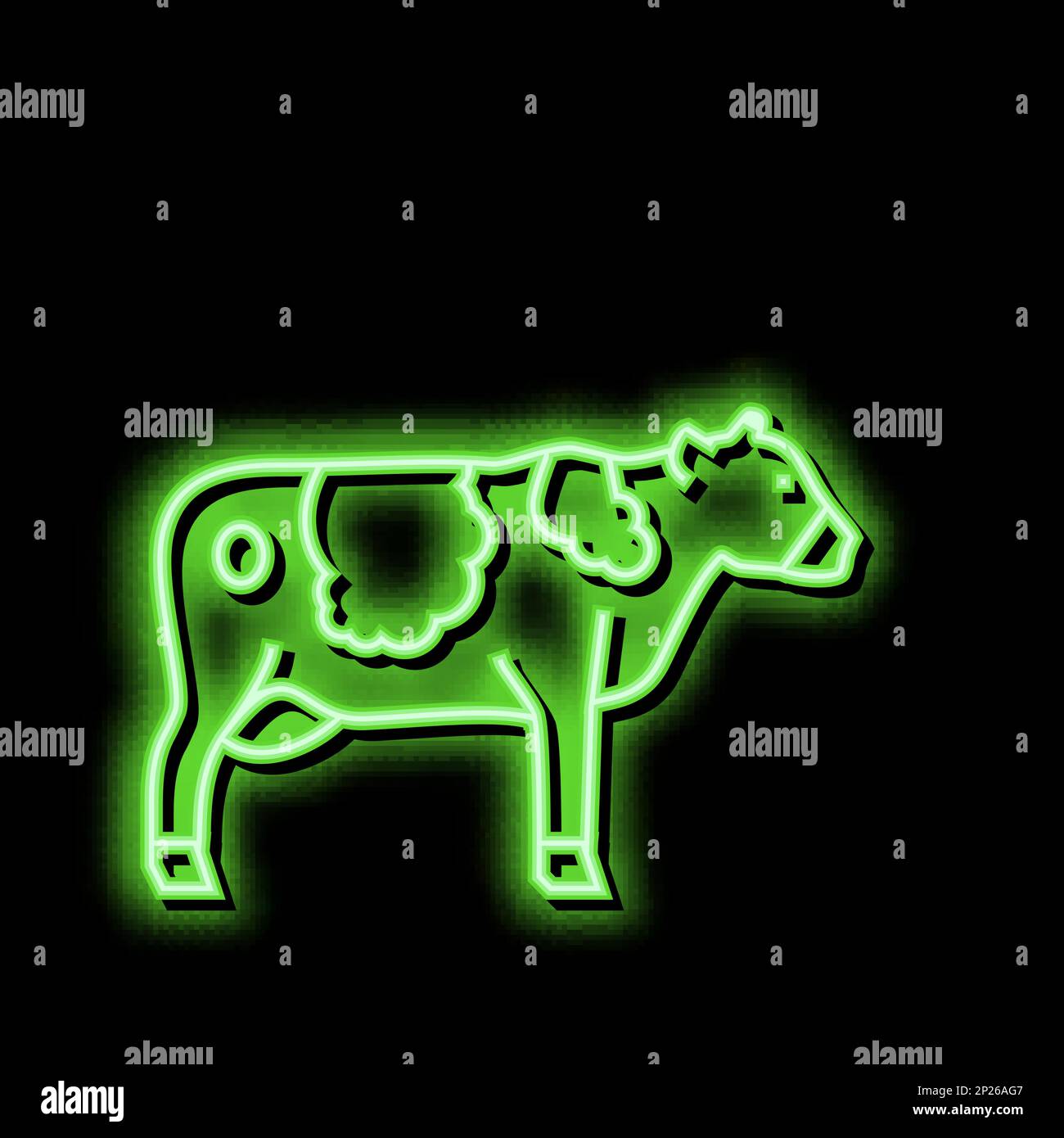 cow domestic animal neon glow icon illustration Stock Vector Image ...