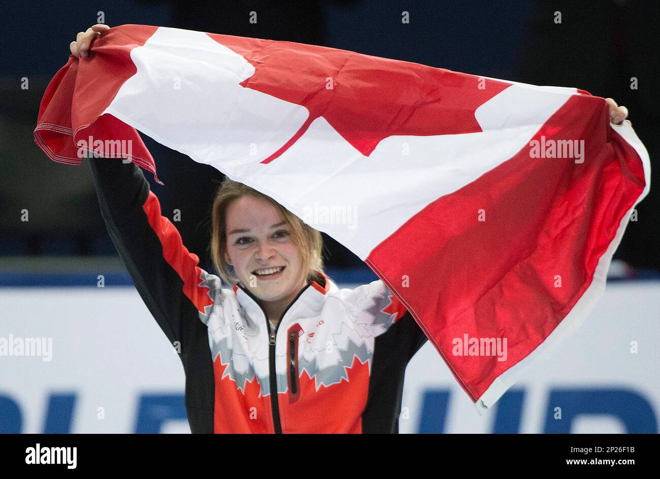Kim Boutin, from Canada celebrates after placing second in the 1500 ...