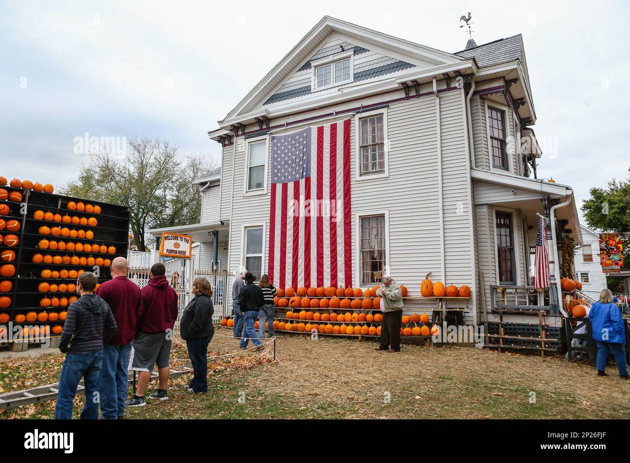Guests tour Ric Griffith’s famous Pumpkin House on Friday, Oct. 30 ...