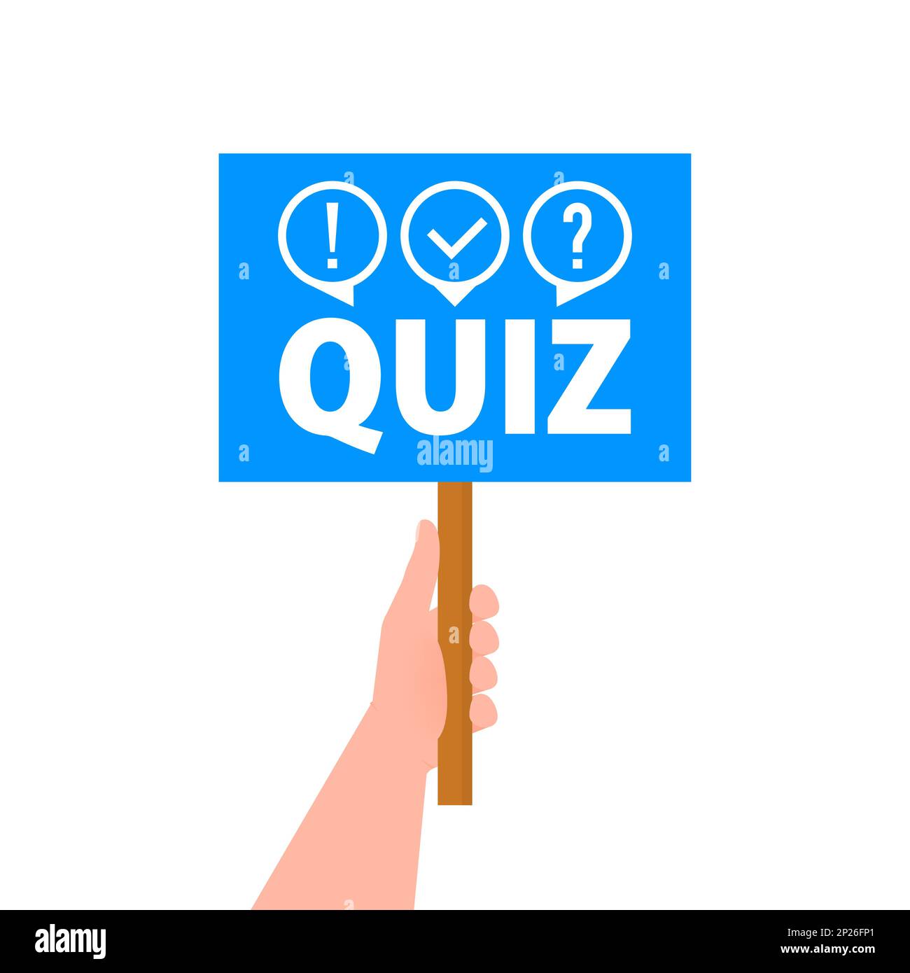 Hand holding placard with space for text Quiz Stock Vector Image & Art ...