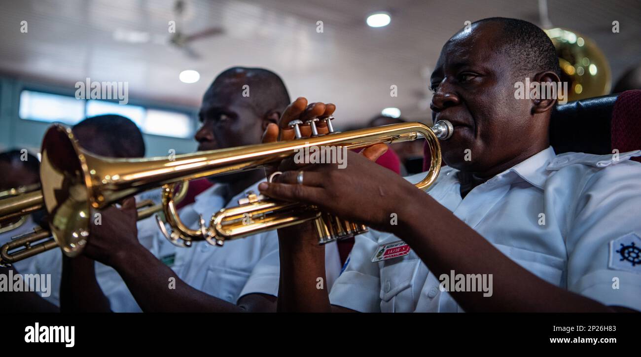 230130-N-DK722-1038 (Jan. 30, 2023) LAGOS, Nigeria – Members of the ...