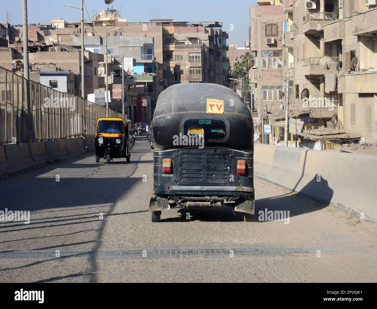 Giza, Egypt, January 26 2023: auto rickshaw, baby taxi, mototaxi ...