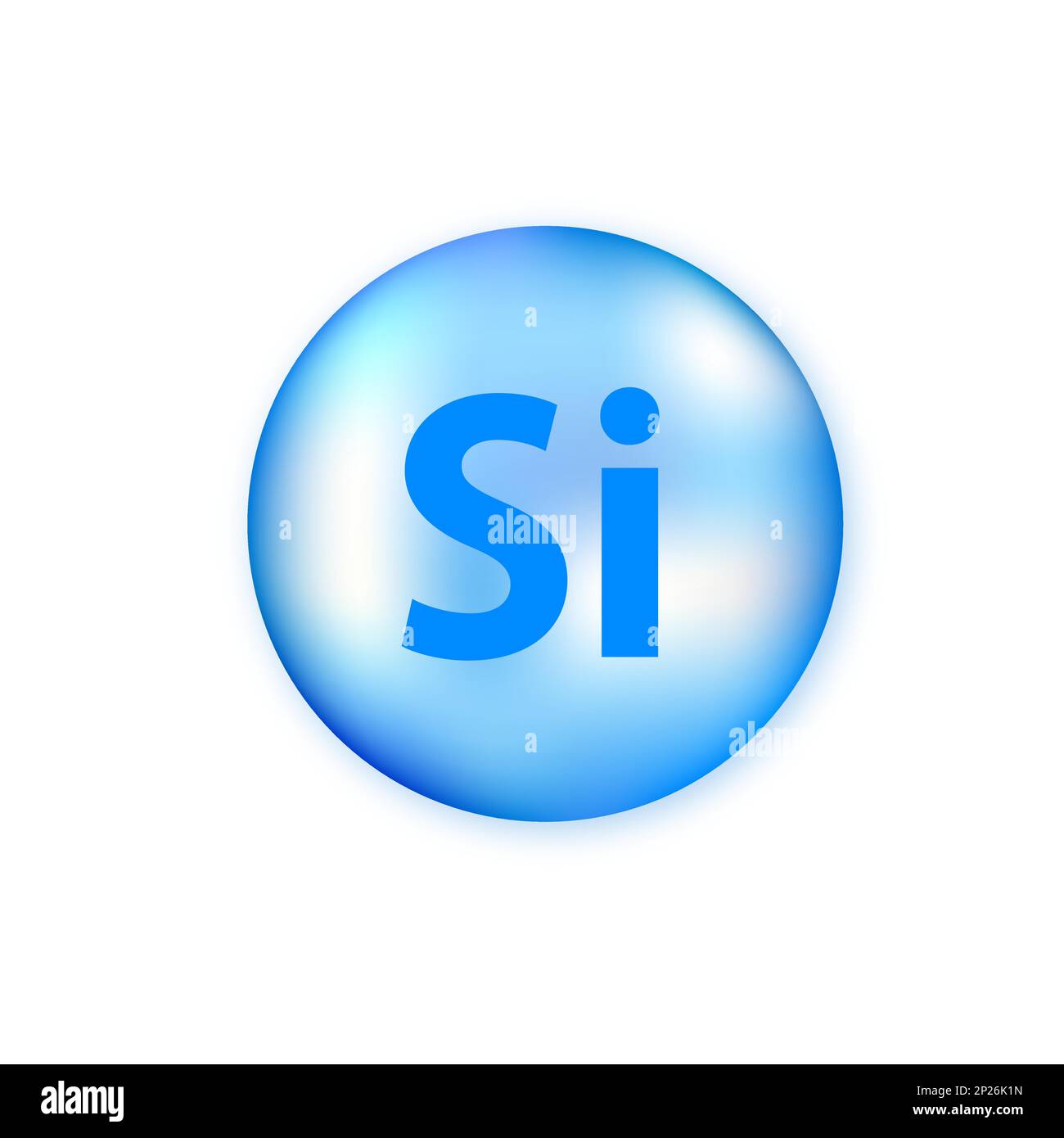 Mineral blue shining pill capsule icon. Si Silicium Stock Vector Image ...