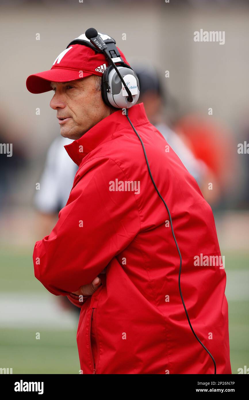 Nebraska head coach Mike Riley looks on from the sidelines during a ...