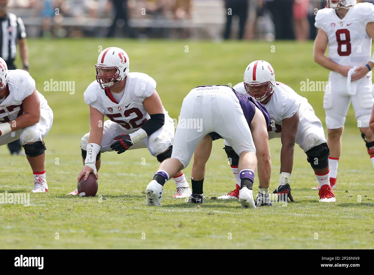 Stanford center Graham Shuler (52) gets ready to snap the football at ...
