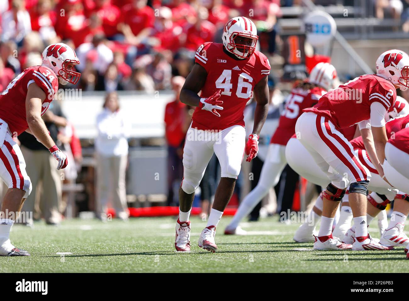 Wisconsin tight end Austin Traylor (46) runs during a NCAA Football ...