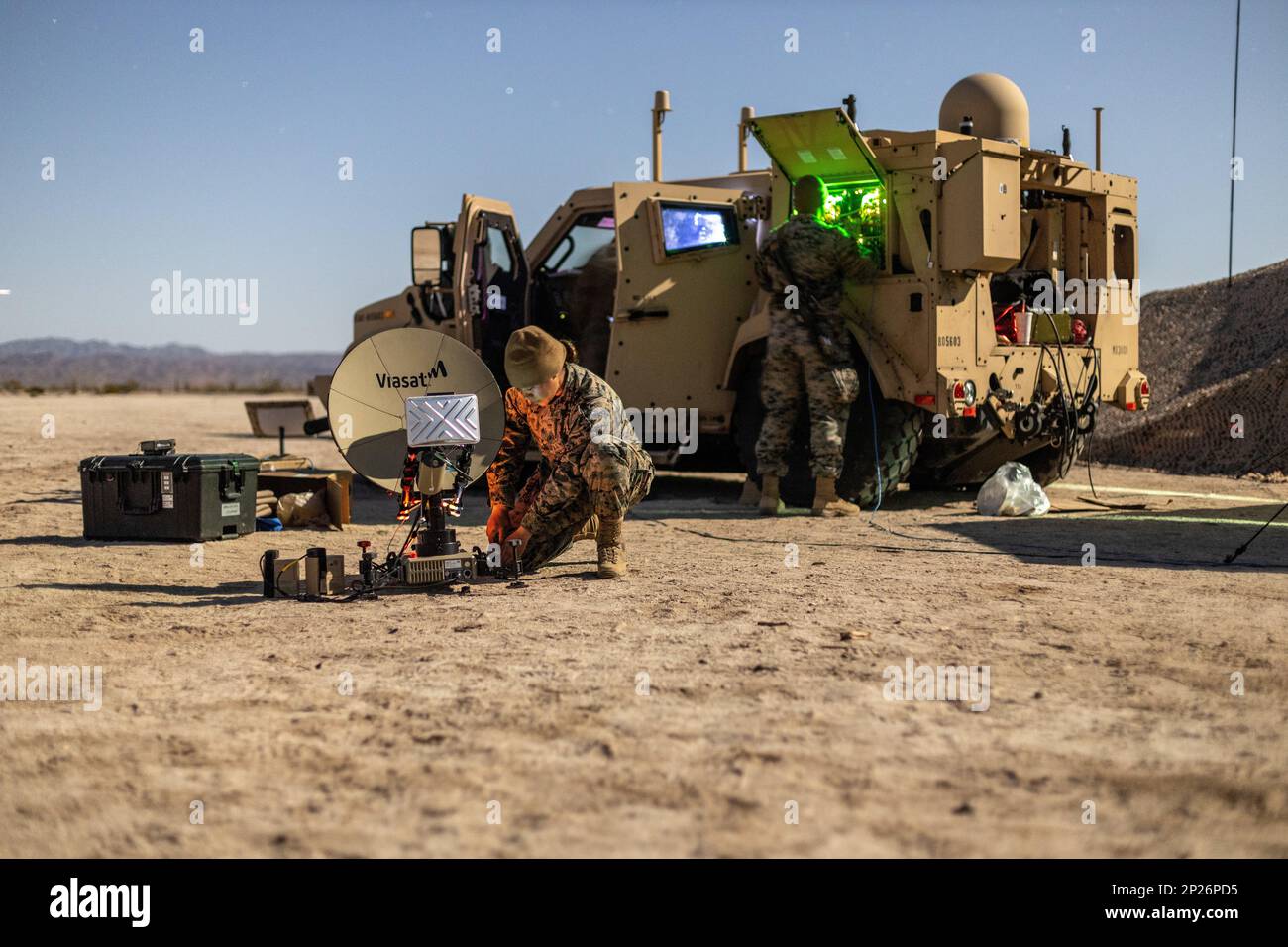 U.S. Marine Corps Sgt. Mariah Pandis, a satellite communications ...
