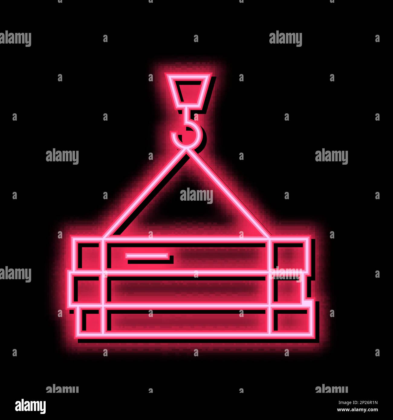 building materials transportation neon glow icon illustration Stock ...
