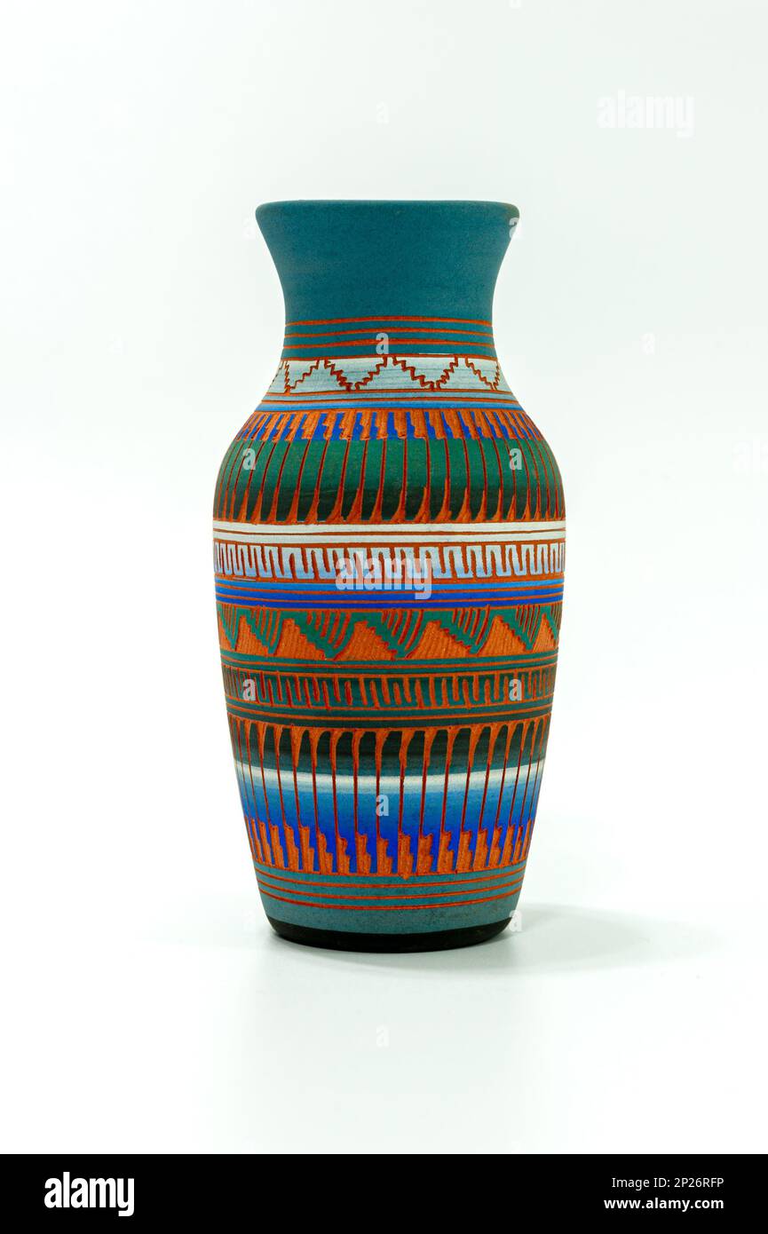 Native american navajo indian etched pottery hi-res stock photography ...
