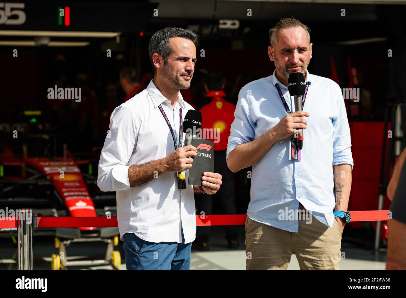 DUPIN Laurent & MONTAGNY Franck (fra), TV presenter commentateur Canal+ ...