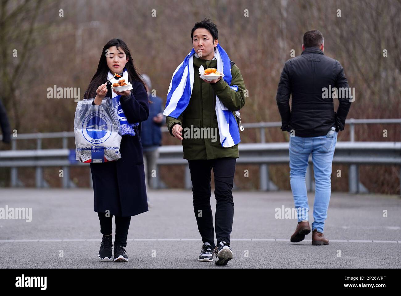 Brighton and hove albion fans ahead of the premier league match at the ...